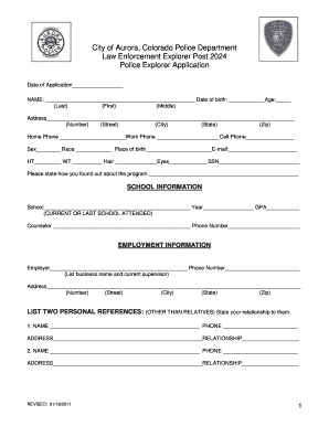 Fillable Online City of Aurora, Colorado Police Department Law ...