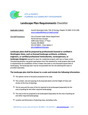Fillable Online Landscape Plan Requirements Checklist - Everett WA Fax ...