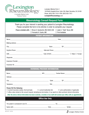 Fillable Online Rheumatology Consult Request Form Fax Email Print ...