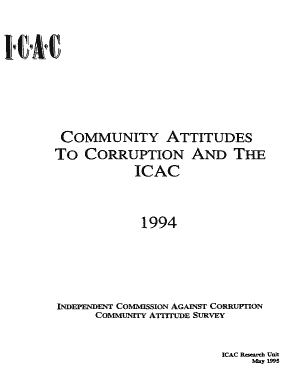 Fillable Online icac nsw gov Community Attitudes to Corruption and the ...