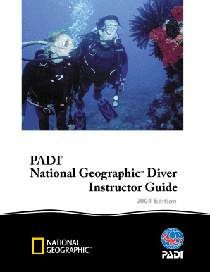 Fillable Online moimir PADI National Geographic Diver Instructor Guide ...