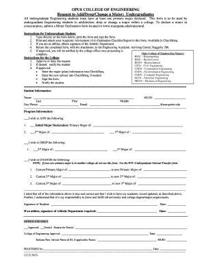 Fillable Online marquette Major Declaration Form Opus College of ...