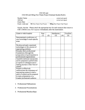 Fillable Online cee duke CEE MS and CEE MS and MEng Non-Thesis Project ...