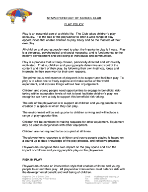 Fillable Online stapleford-oosc org STAPLEFORD OUT OF SCHOOL CLUB PLAY ...