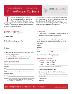 Fillable Online pain wustl Here are many ways you can make a gift to ...