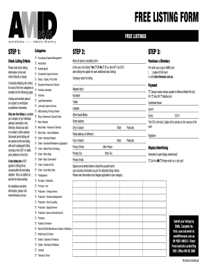 Fillable Online FREE LISTING FORM - Cloudfront.net Fax Email Print ...
