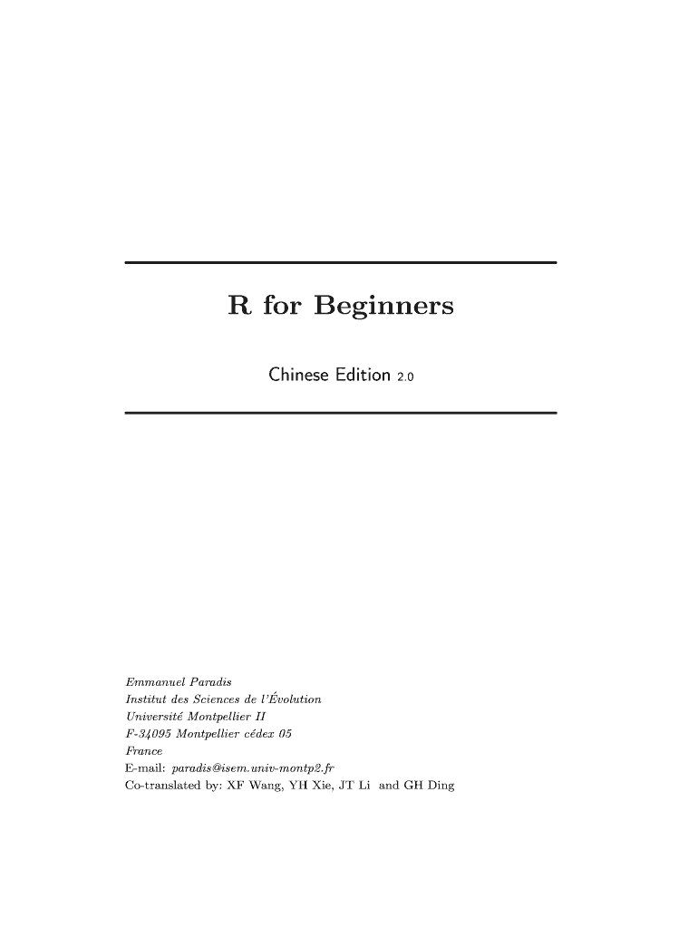Fillable Online R for Beginners Fax Email Print - pdfFiller