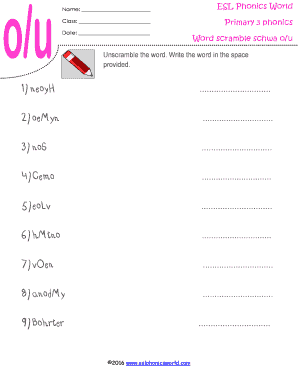 Fillable Online Primary Level 3 Phonics Worksheets - ESL Phonics World ...