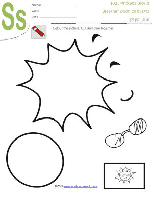 Fillable Online ESL Phonics World Weather phonics crafts Ss for sun ...