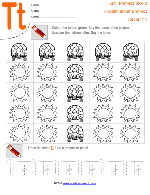 Fillable Online Name: Class: Date: ESL Phonics World Hidden letter ...