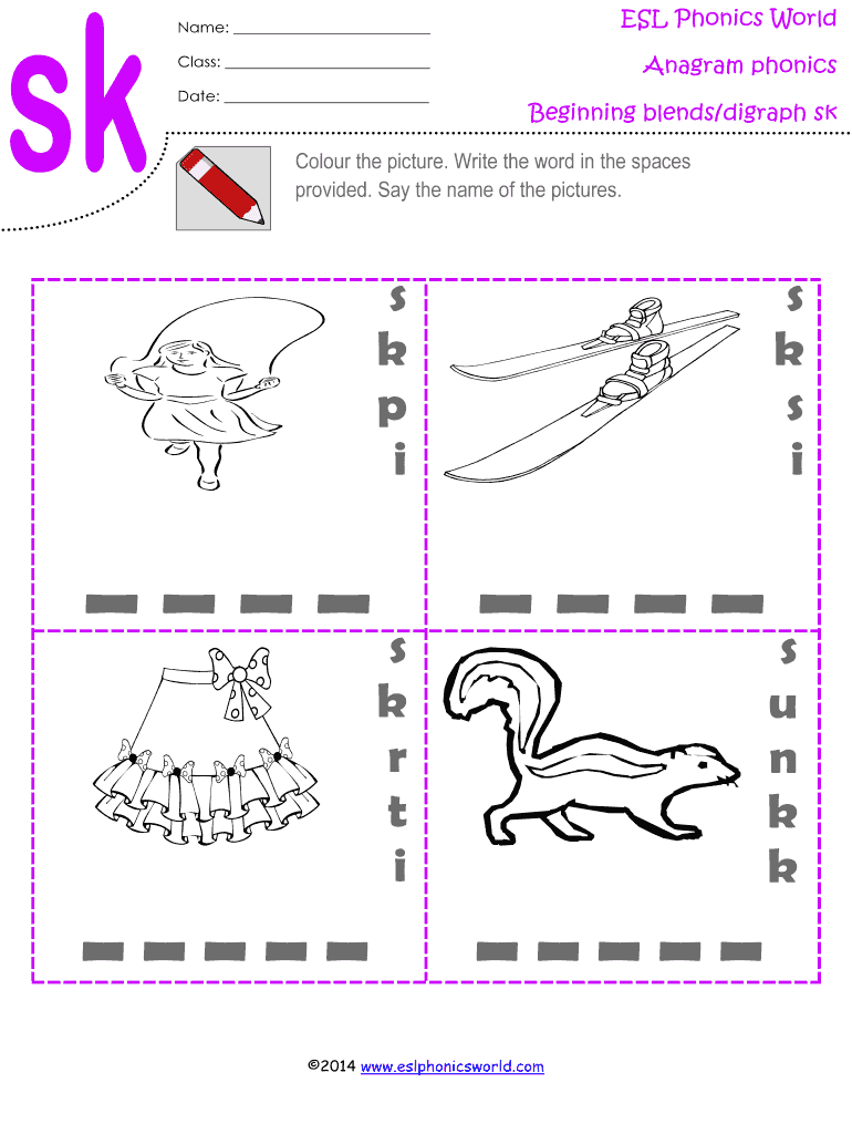 Fillable Online S k p s i - ESL Phonics World Fax Email Print - pdfFiller