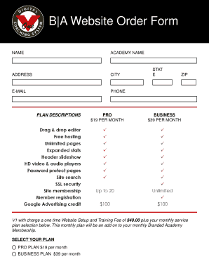 Fillable Online BA Website Order Form - V1 Sports Fax Email Print ...
