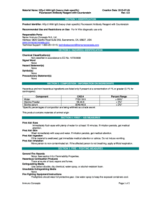 Fillable Online Material Name: HEp-2 ANA IgG (heavy chain ... - Immuno ...