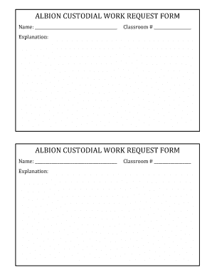 Fillable Online Custodial work request form - albionmiddle.com Fax ...