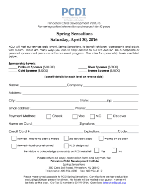 Fillable Online pcdi Corporate Sponsors-Opps and Ads P1 - pcdi.org Fax ...