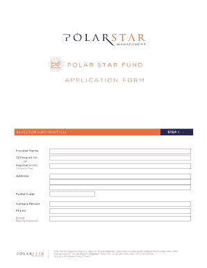 Fillable Online PolarStar Fund Application Form Fax Email Print - pdfFiller