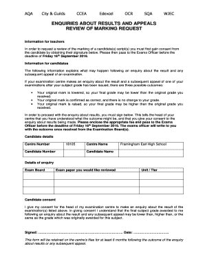 Fillable Online framinghamearl Review of Marking Request Form ...