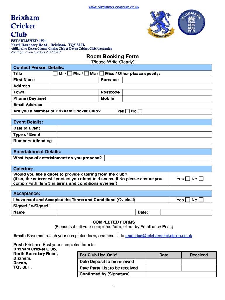 Fillable Online brixhamcricketclub co Www.brixhamcricketclub.co.uk ...