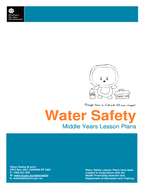 Fillable Online Water Safety Middle Years Lesson plan mARCH2010.doc ...