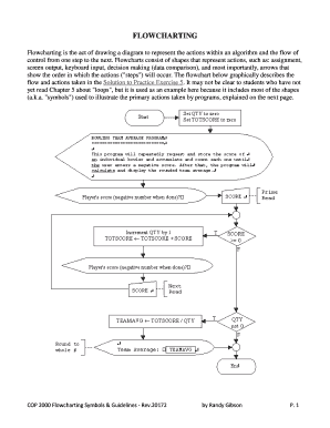 Fillable Online Flowcharting is the act of drawing a diagram to represent the actions within an ...