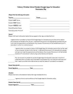 Fillable Online ccschool Gr 6-8 GAE Signature Sheet - Calvary Christian ...