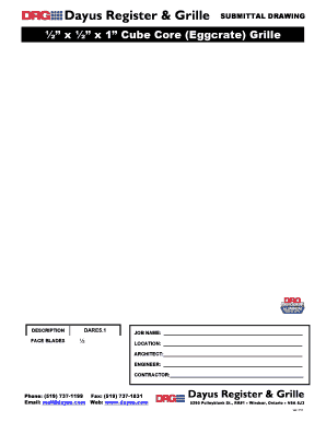 Fillable Online x x 1 Cube Core (Eggcrate) Grille Fax Email Print ...