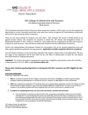 Fillable Online las uic UIC College of Liberal Arts and Sciences - LAS ...