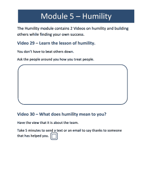Fillable Online Video 29 Learn the lesson of humility - Success Path ...