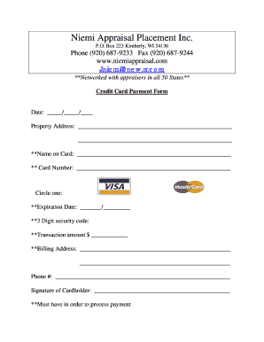 Fillable Online Credit Card Payment form 10-22-08.docx Fax Email Print ...