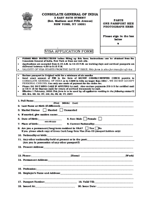 Fillable Online CONSULATE GENERAL OF INDIA - e-passports.com Fax Email ...