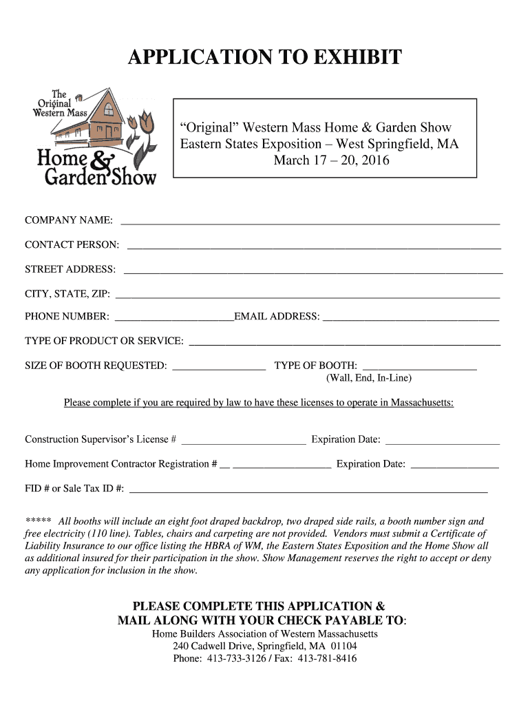 Fillable Online Home Show '98 Pre-Registration Form Fax Email Print ...