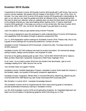 Fillable Online If searched for the book Inventor 2016 guide inventor-2016-guide Fax Email Print ...