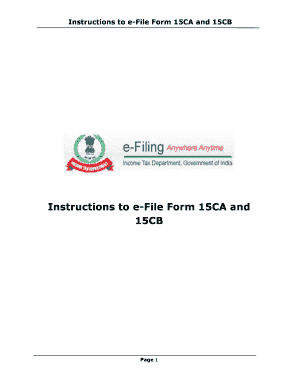 Fillable Online Instructions to e-File Form 15CA and Fax Email Print ...