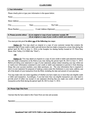 Fillable Online Claim Form Ice Final - www.CreditCardReceiptLawsuit.com ...