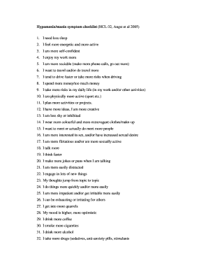 Fillable Online Hypomania/mania symptom checklist (HCL-32, Angst et al ...