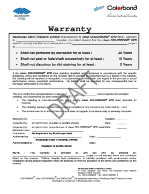 Fillable Online bluescope co Warranty - NS BlueScope Coated Steel ...