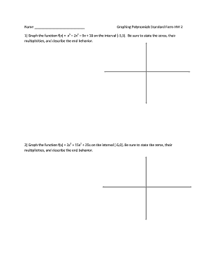 Fillable Online hs stdoms Graphing Polynomials Standard Form HW 2 Fax ...