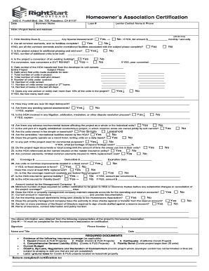 Fillable Online HOA Cert Draft.doc Fax Email Print - pdfFiller