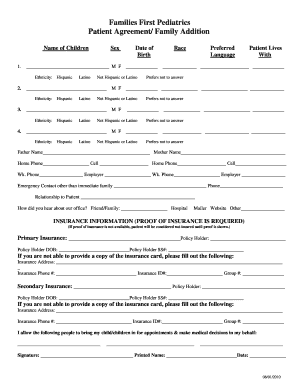 Fillable Online Families First Pediatrics Fax Email Print - pdfFiller
