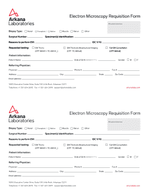 Fillable Online Electron Microscopy Requisition Form - Arkana ...