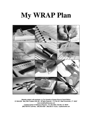 Fillable Online My WRAP Plan - Recovery Shippensburg Fax Email Print ...