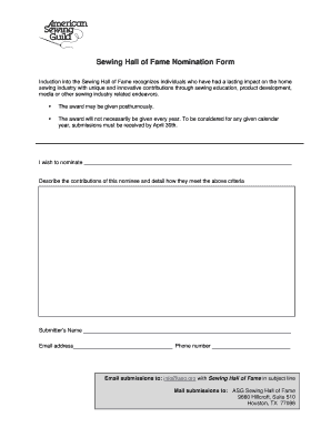 Fillable Online asg Sewing Hall of Fame Nomination Form - American ...