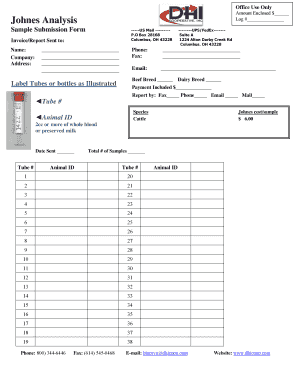 Fillable Online Office Use Only Amount Enclosed Johnes Analysis Fax ...