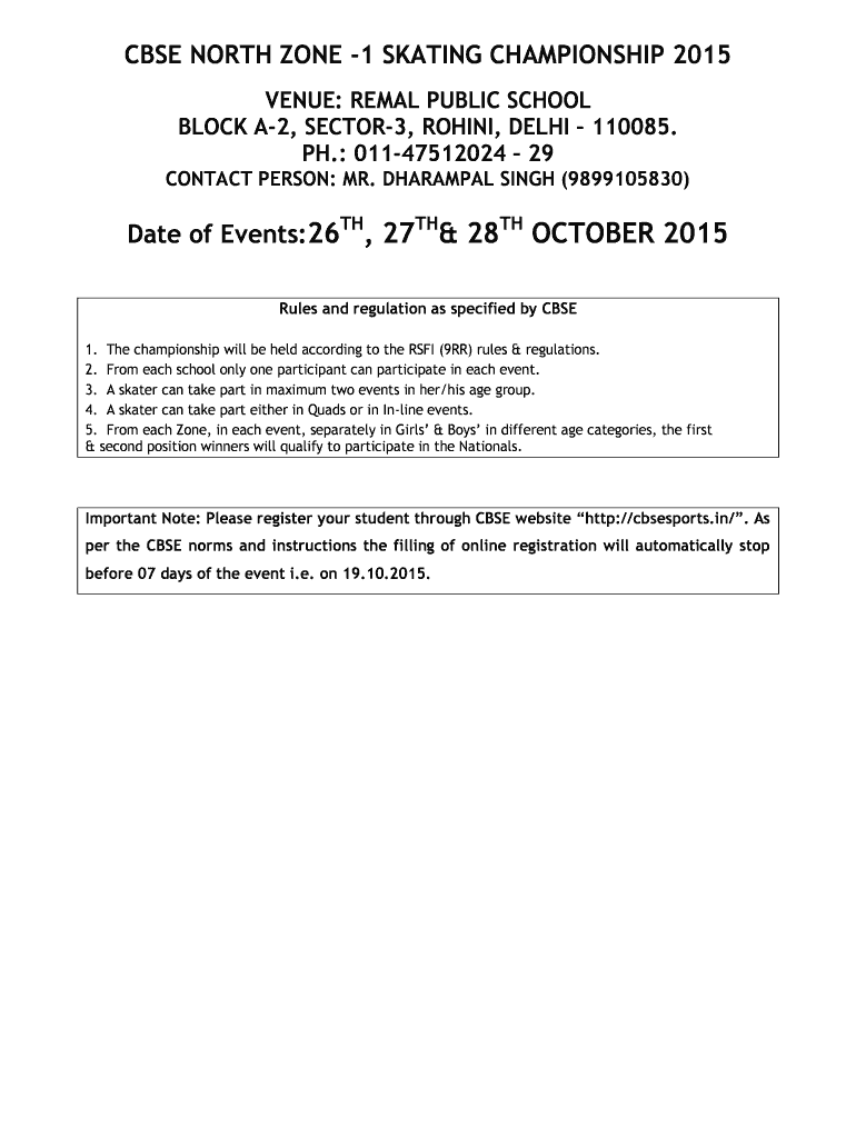 Fillable Online VENUE: REMAL PUBLIC SCHOOL BLOCK A-2, SECTOR-3, ROHINI ...