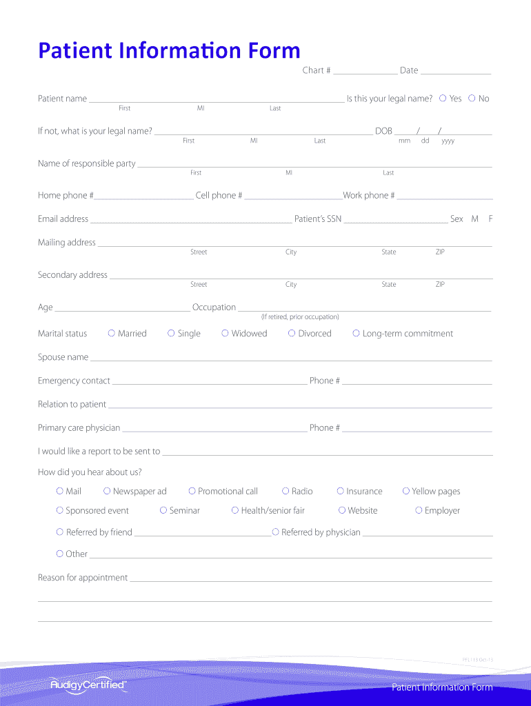 Fillable Online Patient s SSN Fax Email Print - pdfFiller