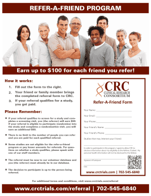 Fillable Online Refer-a-Friend Flyer - NV - crctrials.com Fax Email ...