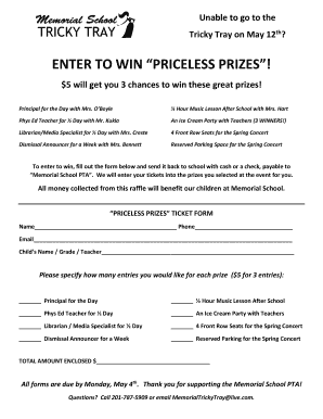 Fillable Online ENTER TO WIN PRICELESS PRIZES Fax Email Print - pdfFiller