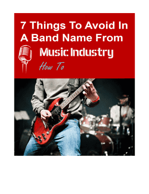 Fillable Online 7 Things To Avoid In A Band Name From Fax Email Print ...