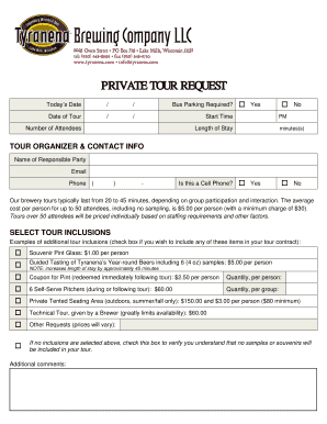Fillable Online PRIVATE TOUR REQUEST - btyranenabbcomb Fax Email Print ...
