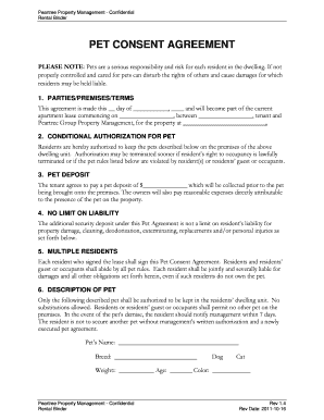 Fillable Online peartreegroup 5-Pet Consent Agreement ...
